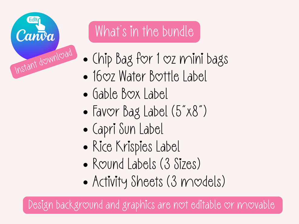 Editable Pink Mouse Beach Birthday Party Bundle – Printable DIY Decora ...