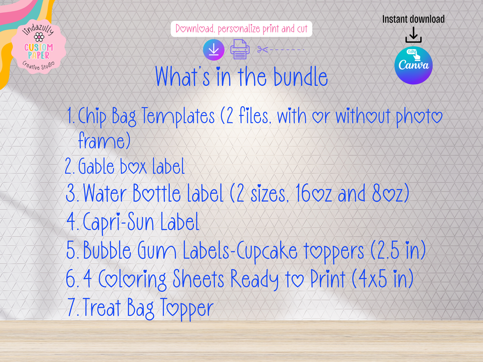 Blue Dog Cartoon Inspired Birthday Party Bundle- Printable Canva Edita ...