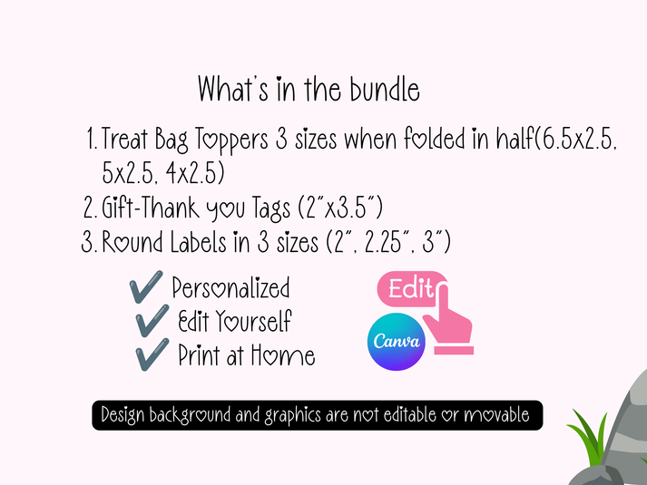 MInnie Safari Favor Bundle| Pink Safari Party Bundle | Editable Canva ...